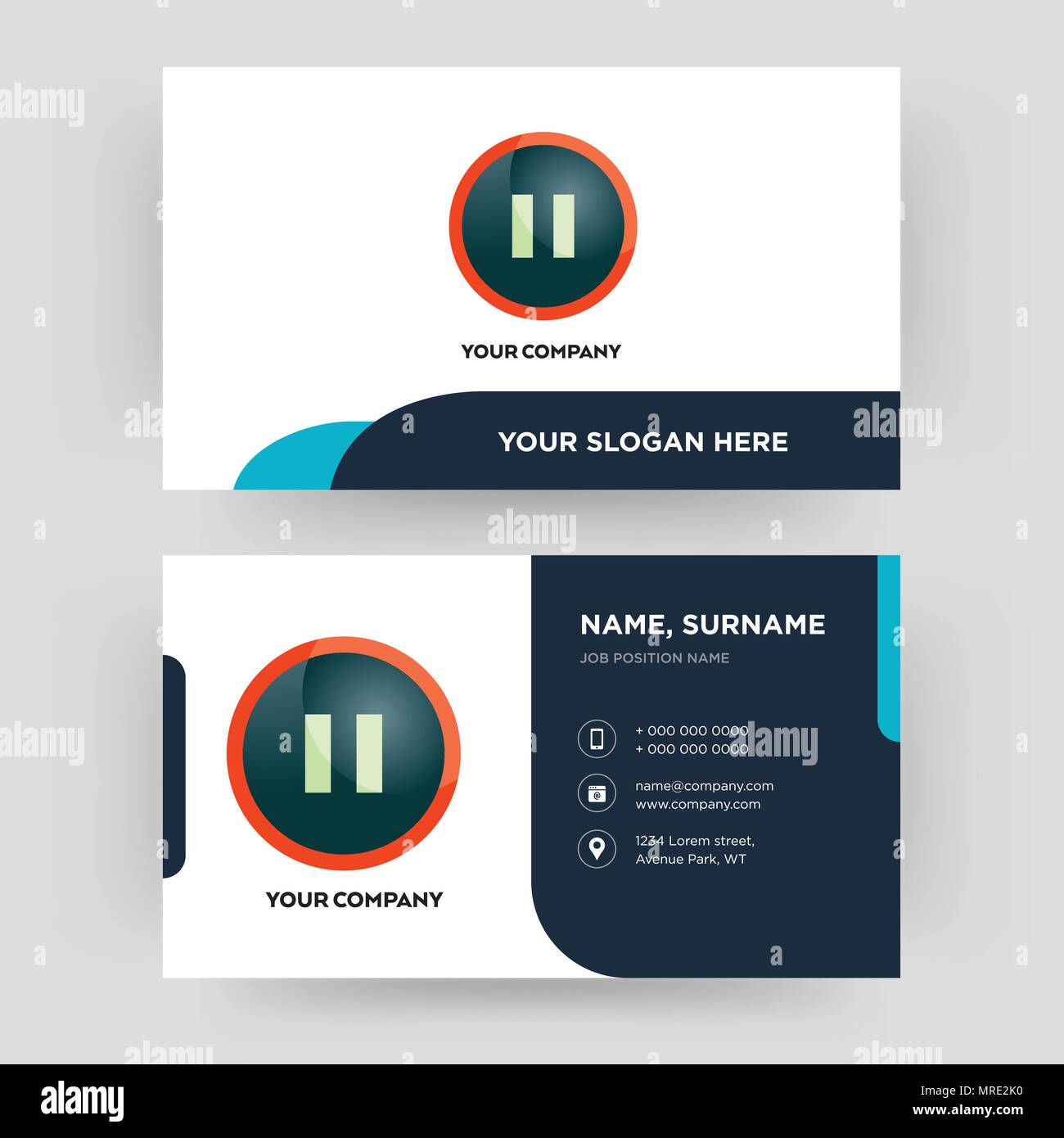 pause, business card design template, Visiting for your company, Modern ...