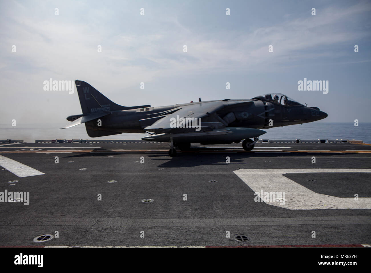 An AV-8B Harrier belonging to Marine Attack Squadron 311 prepares for ...