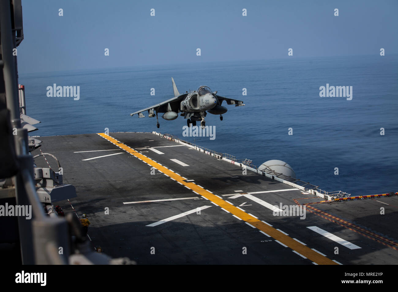A U.S. Marine Corps AV-8B Harrier aircraft belonging to Marine Attack ...
