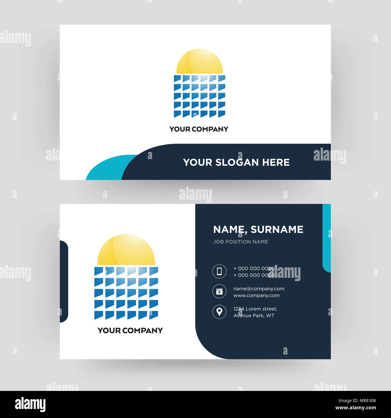 solar panel, business card design template, Visiting for your company ...