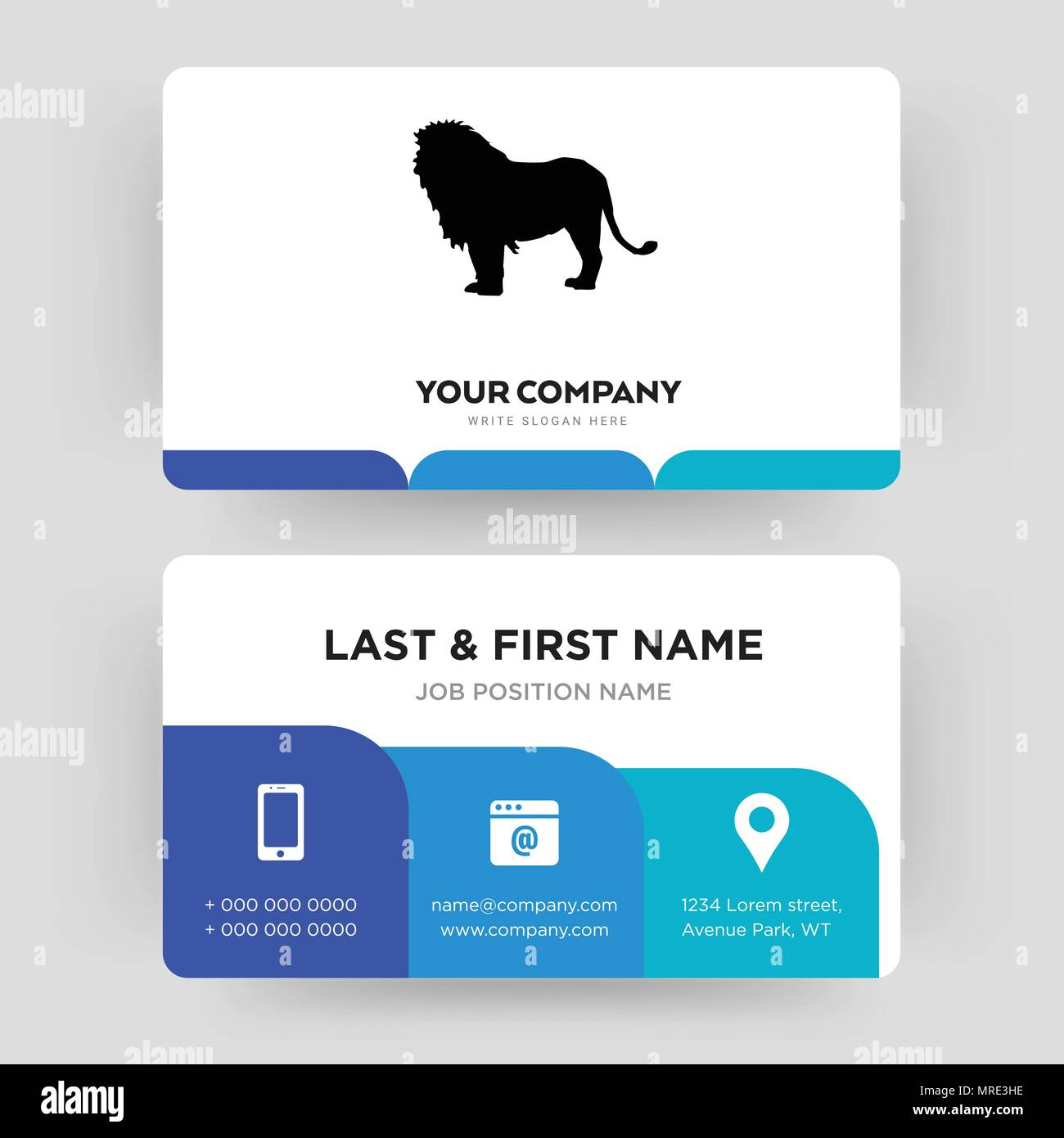 lion, business card design template, Visiting for your company, Modern ...