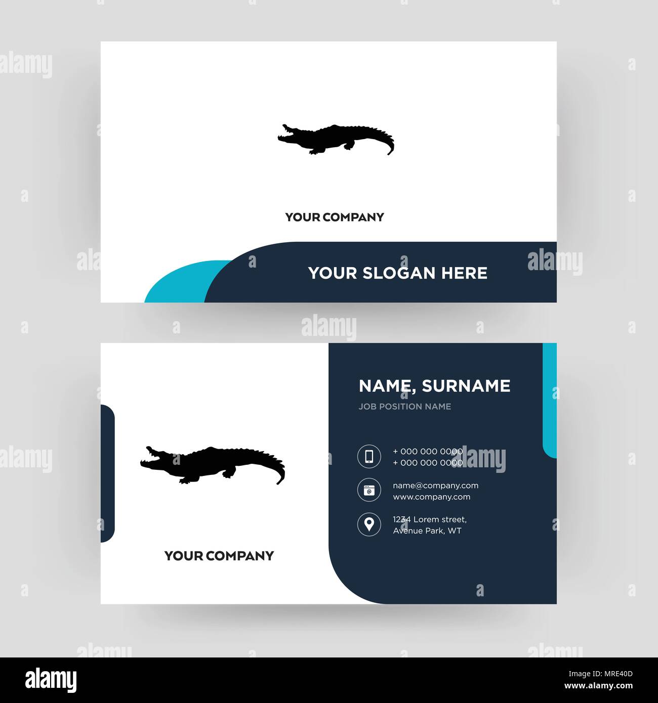 alligator, business card design template, Visiting for your company ...