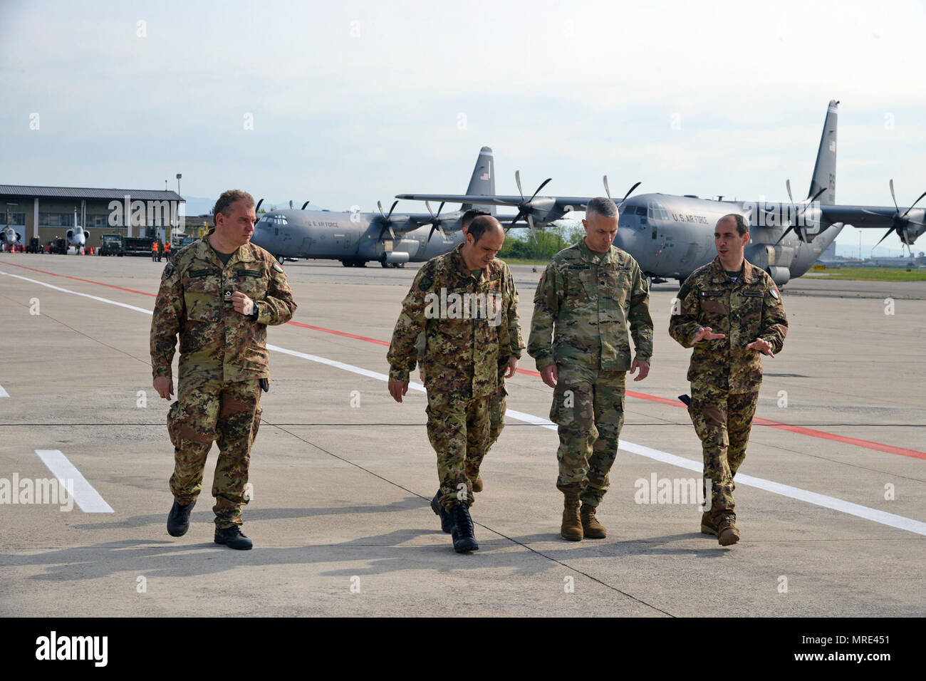 From right to left, Italian Air Force Col. Pietro Spagnoli, commander ...