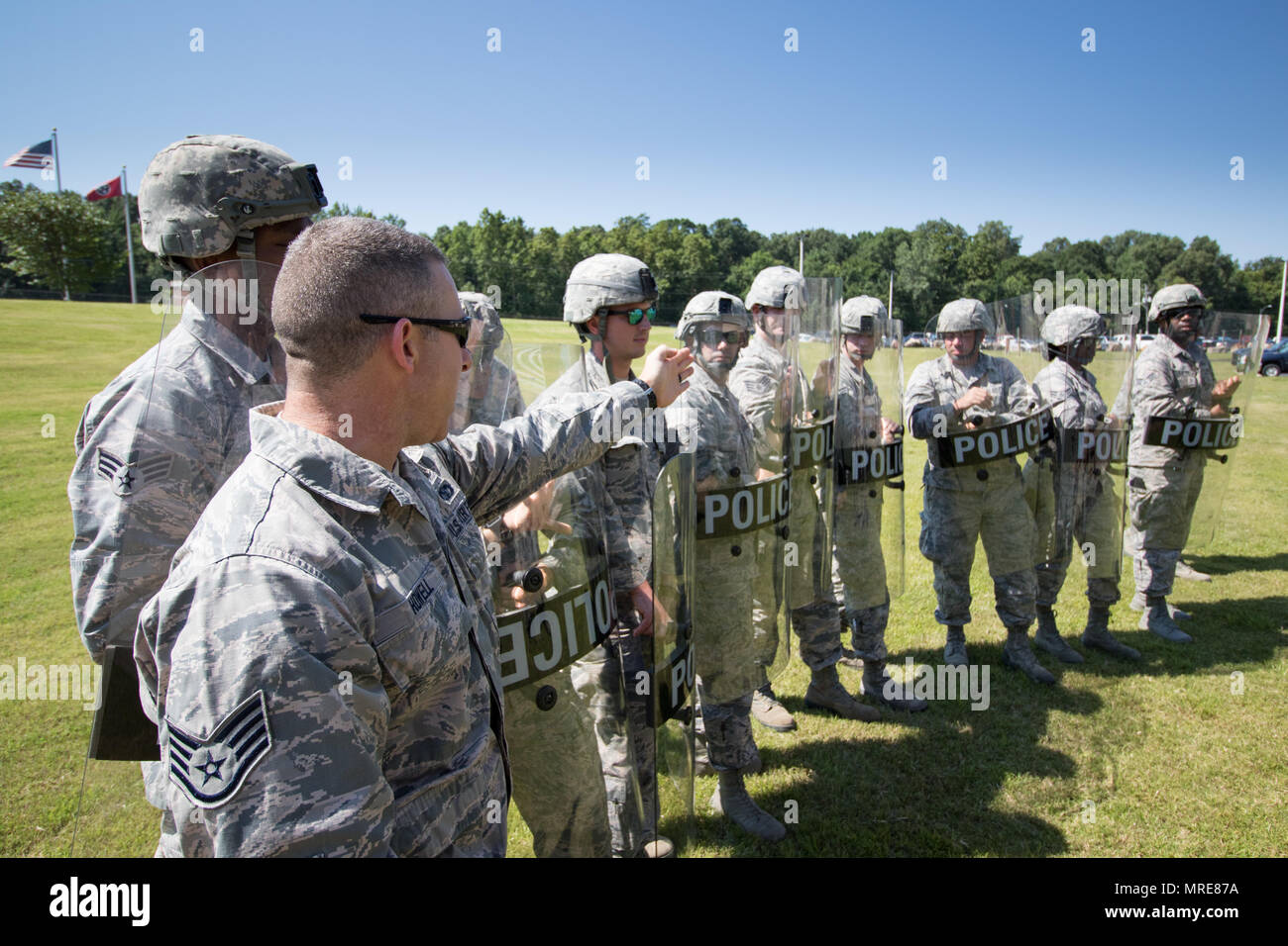Staff Sgt. Shane Howell, 164th SFS Security Forces Journeyman, provides ...
