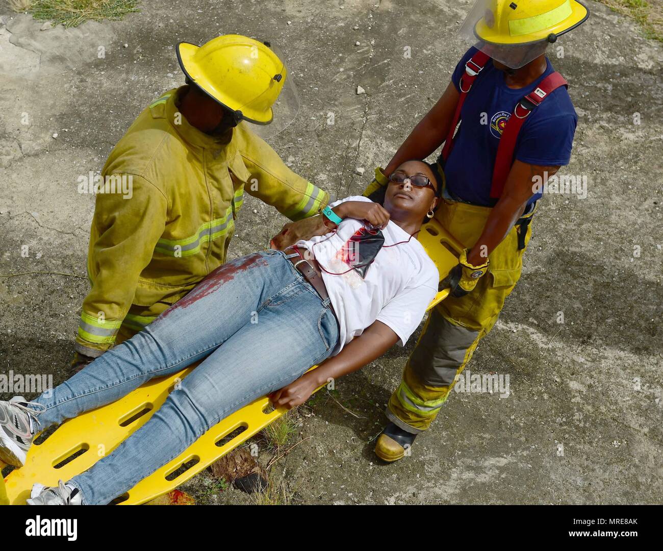 170610-N-CM227-087 Fire officers from the Bridgetown Fire Department ...