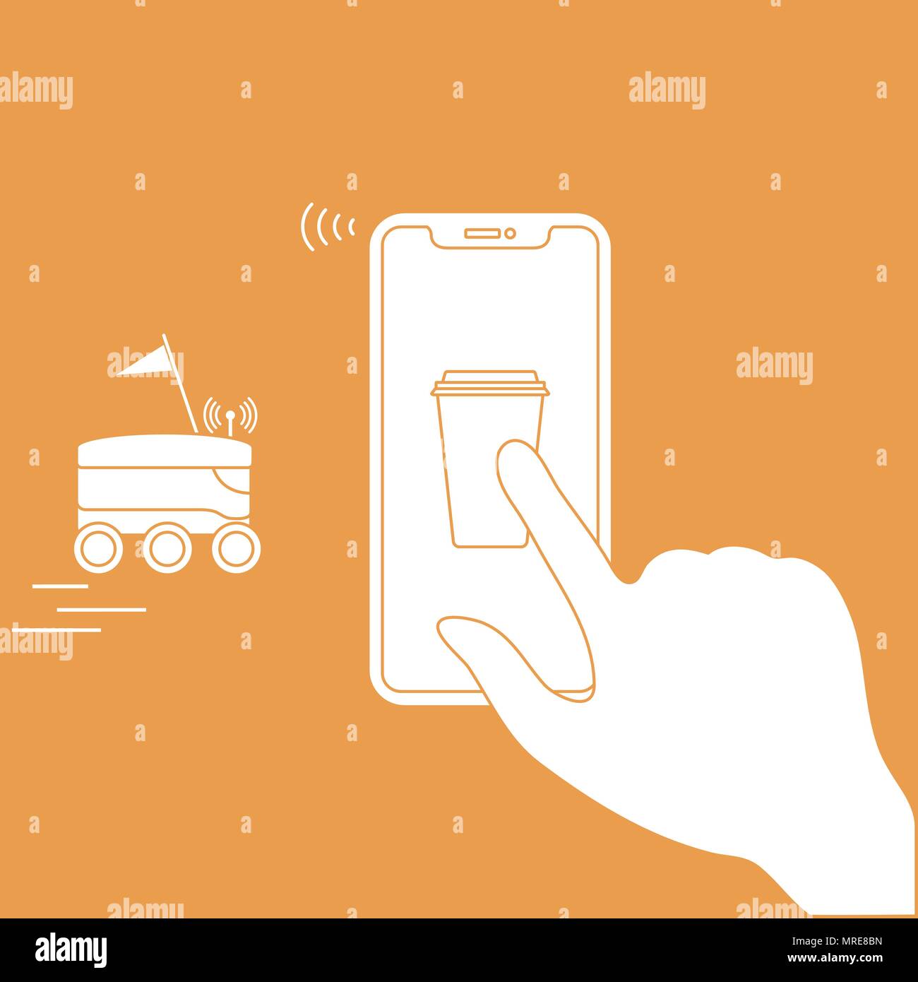 Order foods and drinks in the application on phone and delivery with a ...