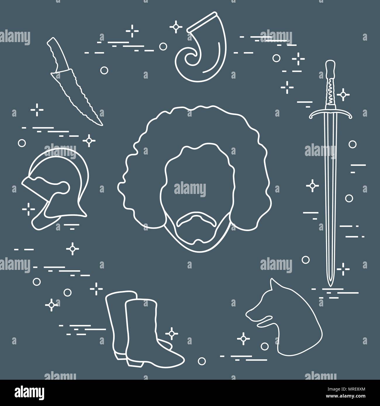 Symbols and heroes of the popular fantasy television series. Art and ...