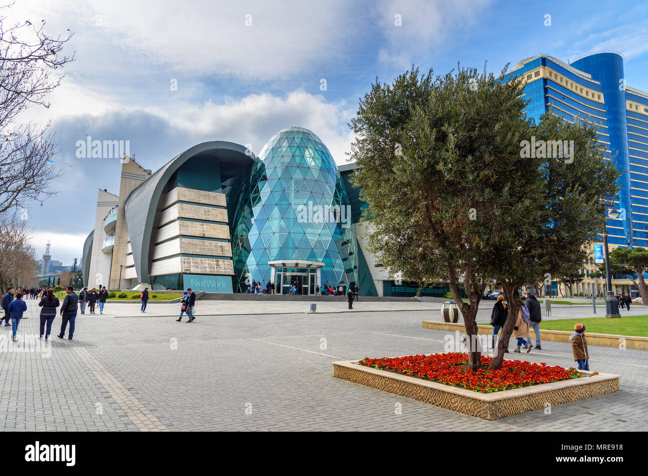 Baku, Azerbaijan - March 11, 2018: View of Baku boulevard and Park ...