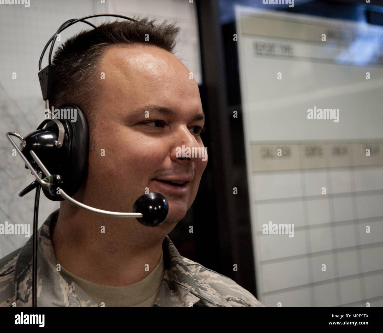 U.S. Air Force Master Sgt. Steven Cooley, NCO in charge of command post ...