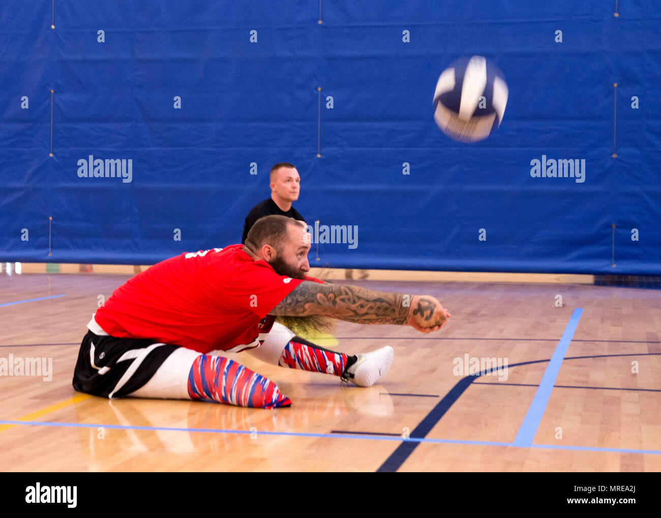 Retired Aviation Electrician’s Mate Steven Davis practices sitting ...