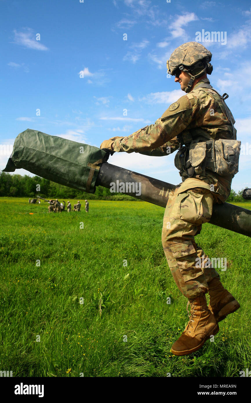 New York Army National Guard Pfc. William Nolan a cannon crewmember ...