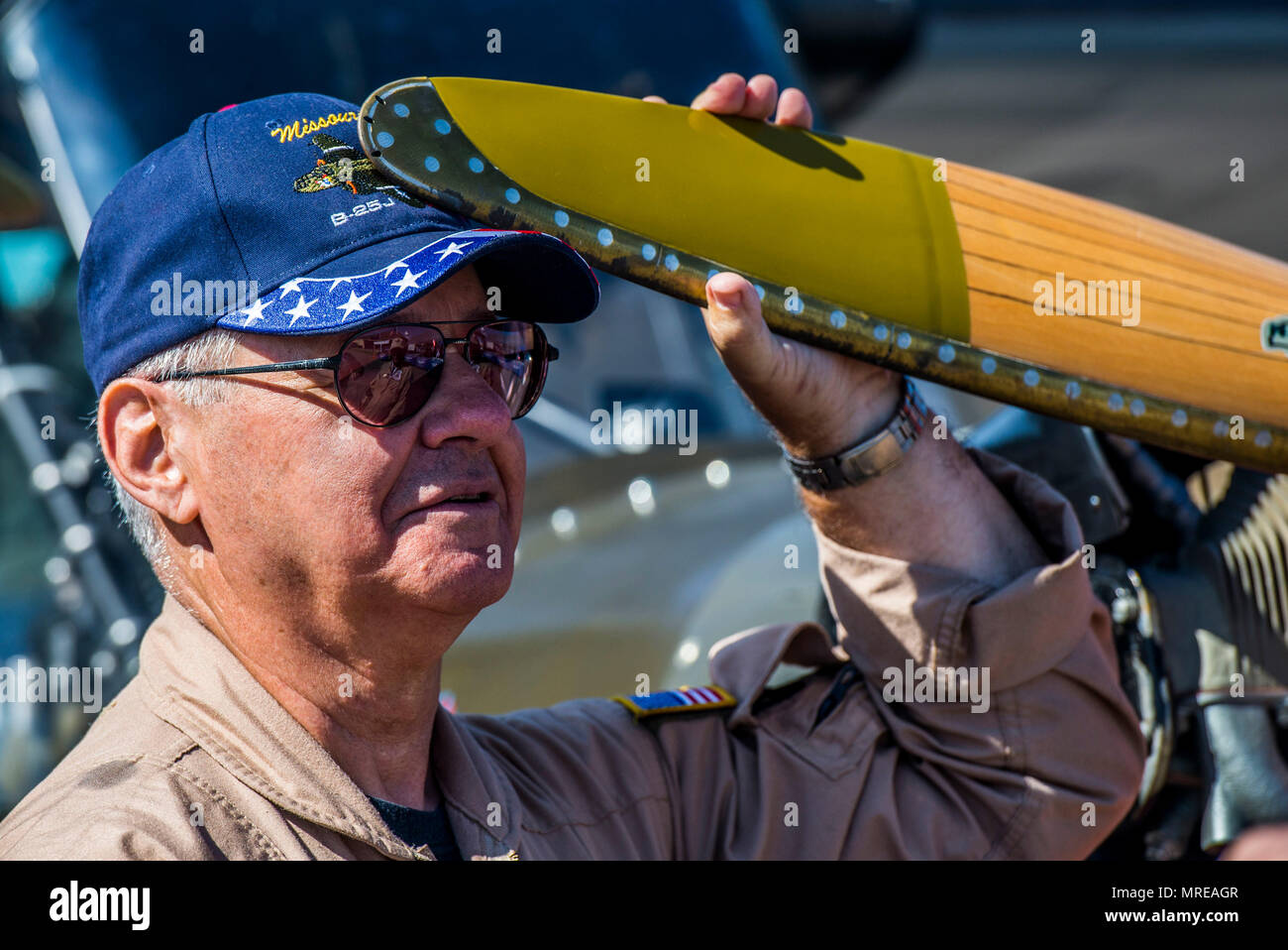 Pilots prepare their planes before the gates open for the Scott Air ...