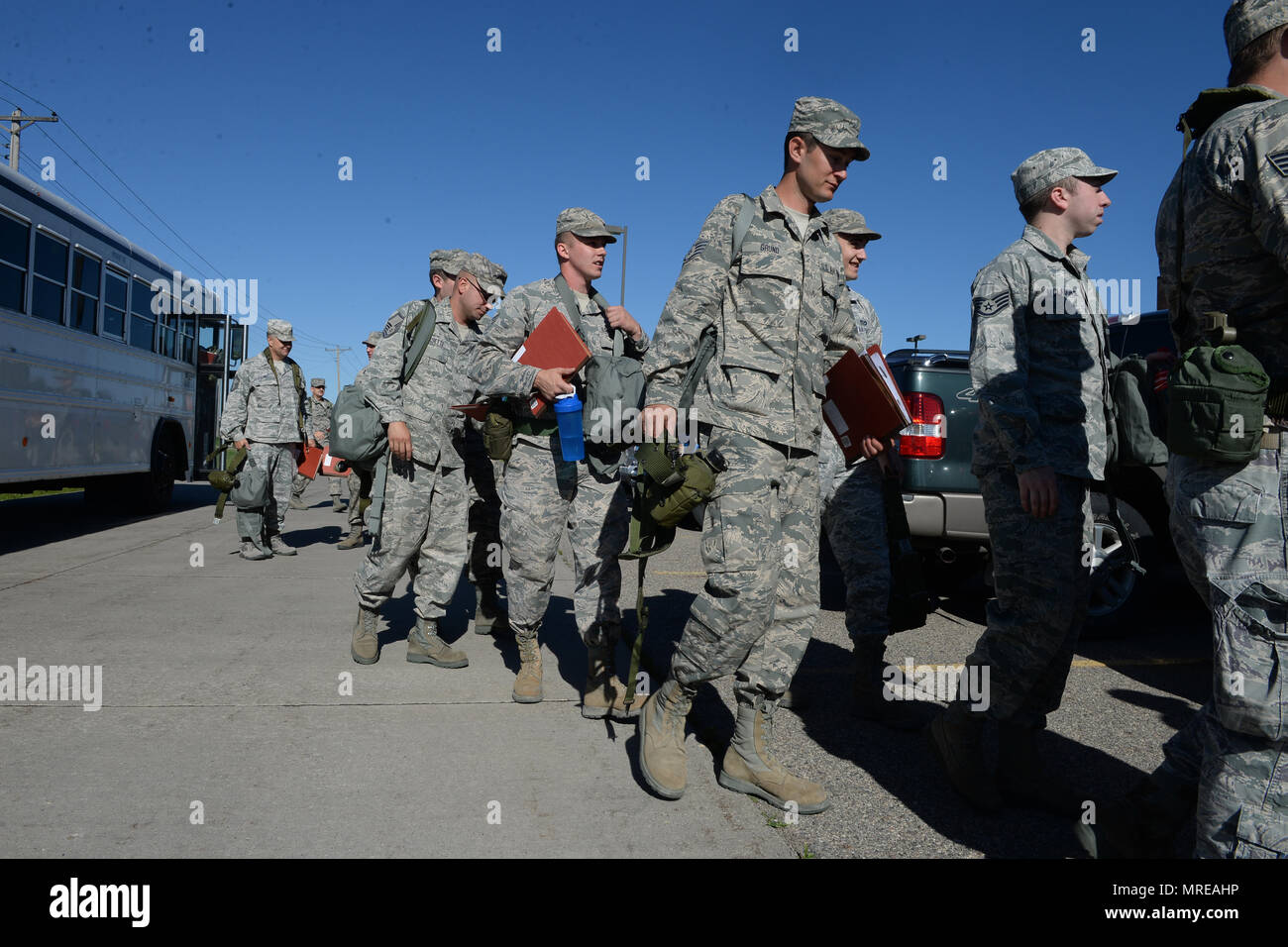 U.S. Air Force 119th Wing unit members from right to left Staff Sgt ...