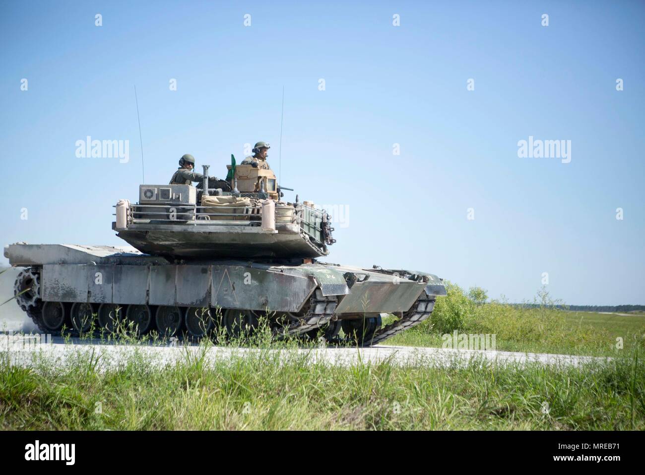 U.S. Marines with Alpha Company, 2nd Tank Battalion, 2d Marine Division ...