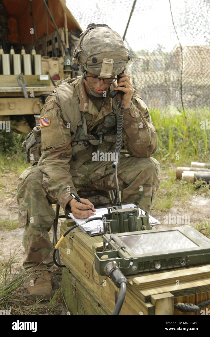 Pvt. Lennon Fabian, a radio telephone operator from Company F, Task ...