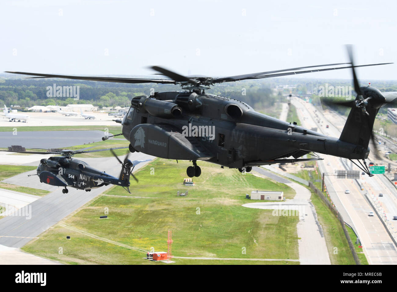 (April 13, 2017) Two MH-53E Sea Dragon helicopters assigned to ...
