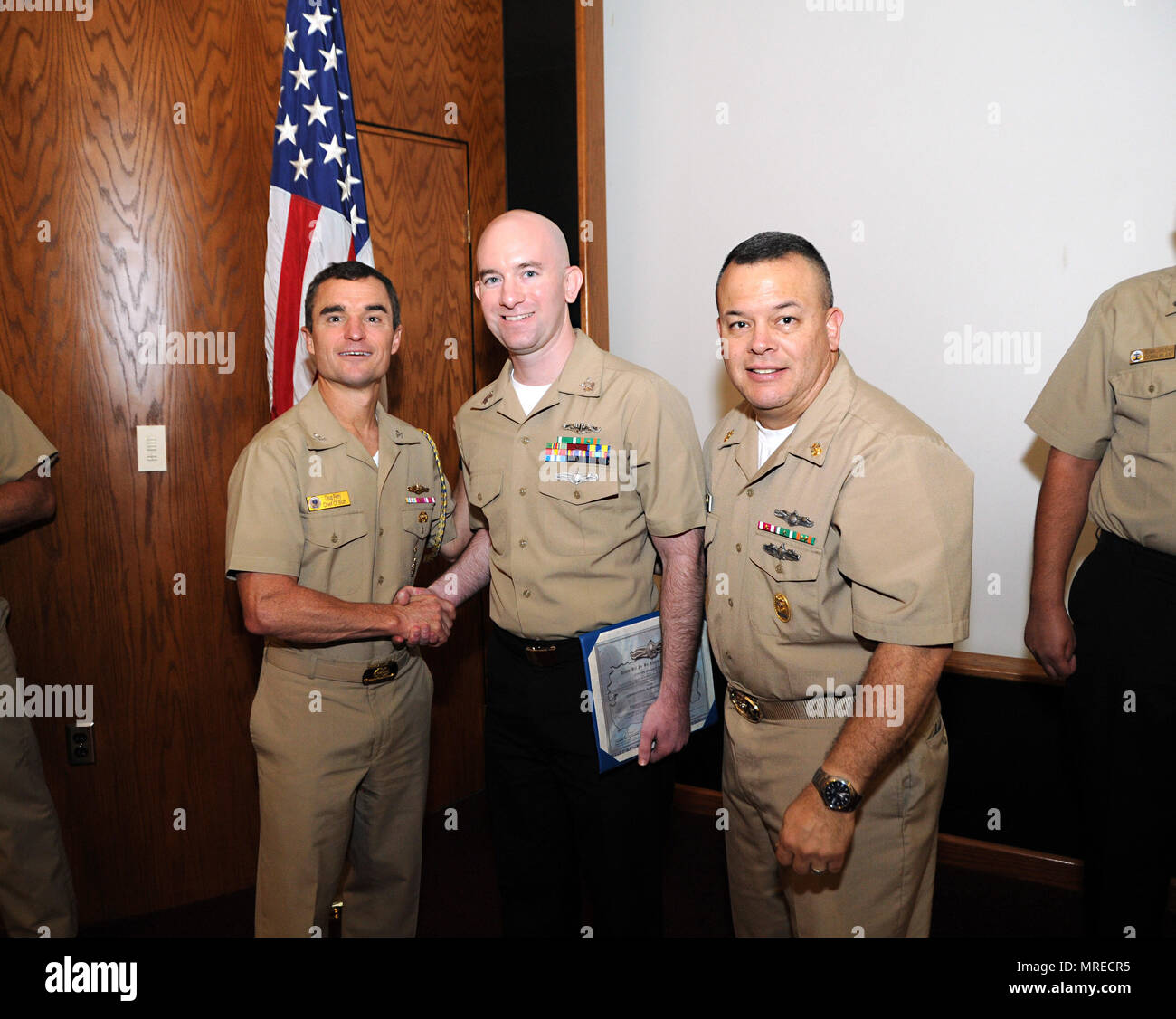 Capt. Douglas Perry, left, Commander Submarine Force Atlantic Chief of ...