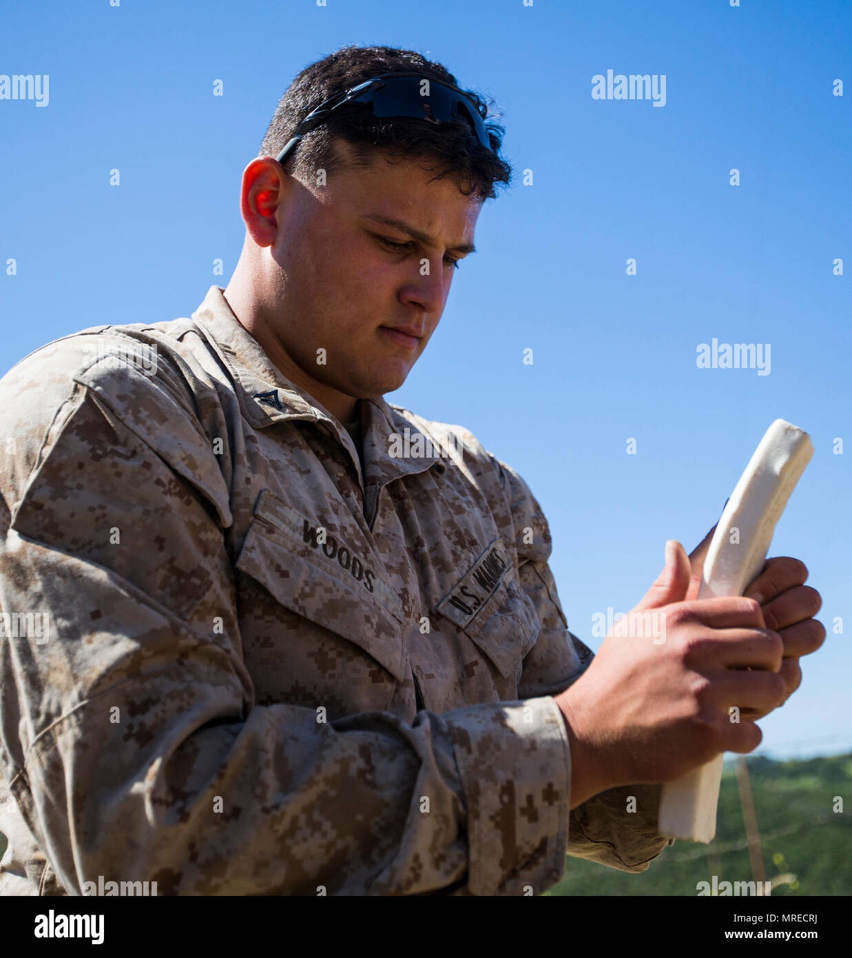 U.S. Marine Corps Lance Cpl. Marco Woods a rifleman with 1st Light ...