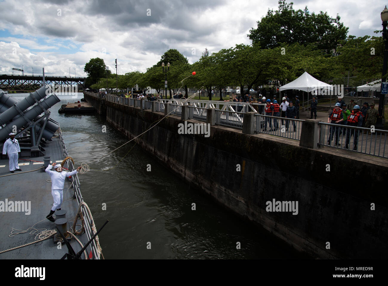170608-N-QU233-292 PORTLAND, Ore. (June 8, 2017) A Sailor aboard the ...