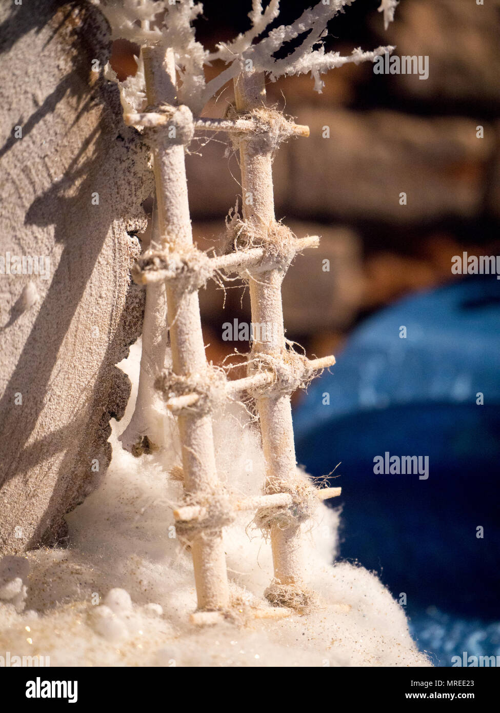 decorative staircase in winter, not a real decor Stock Photo - Alamy