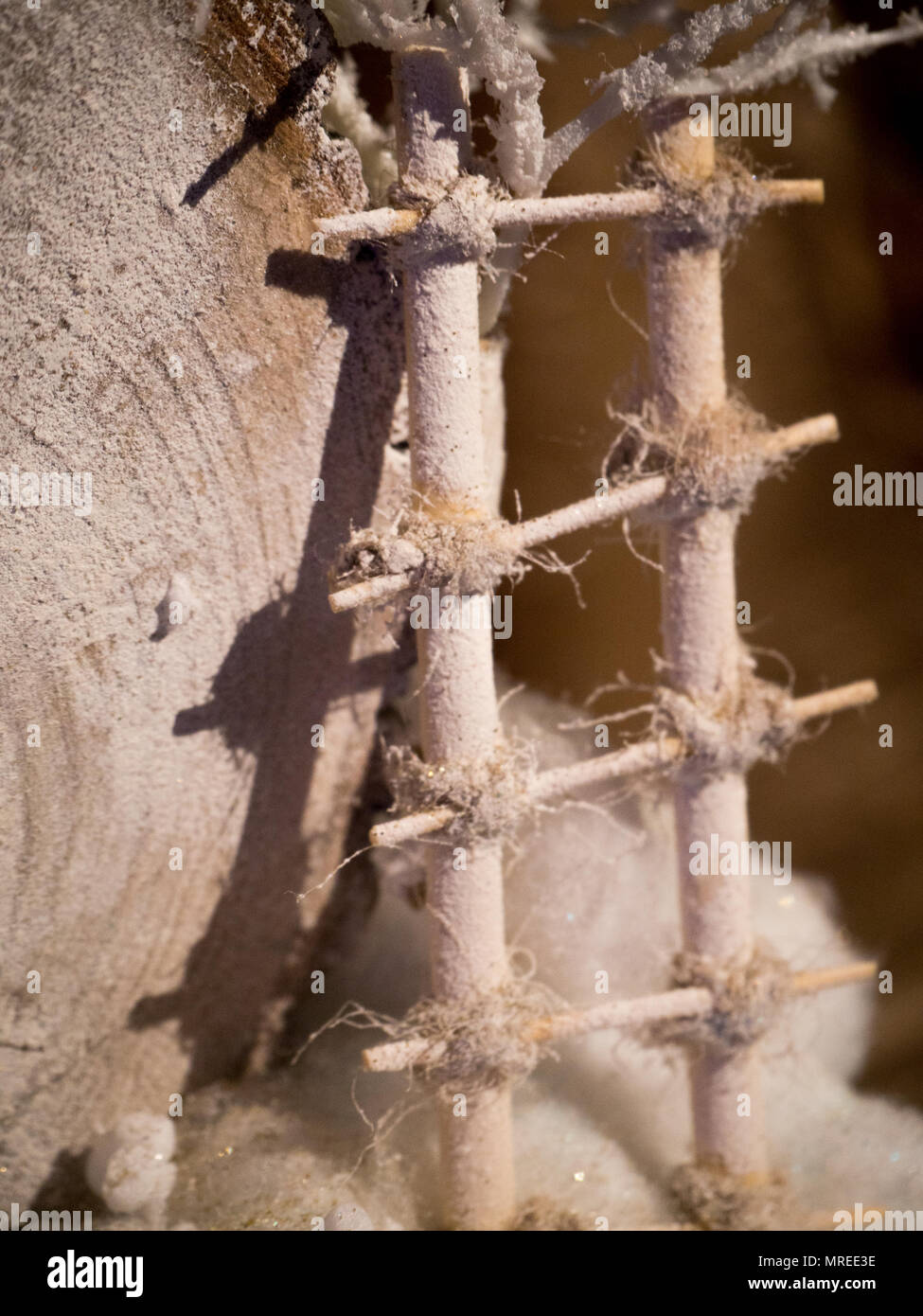 decorative staircase in winter, not a real decor Stock Photo - Alamy