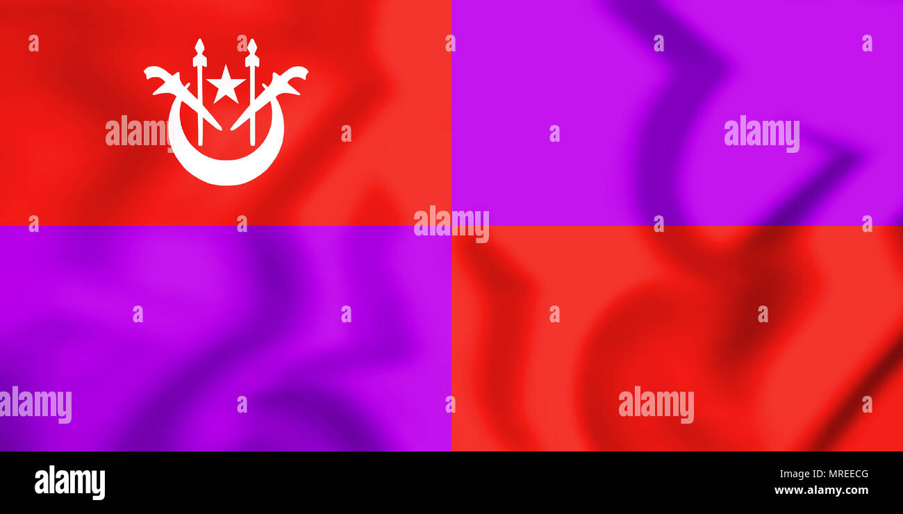 3D Flag of Pasir Mas (Kelantan), Malaysia. 3D Illustration Stock Photo ...