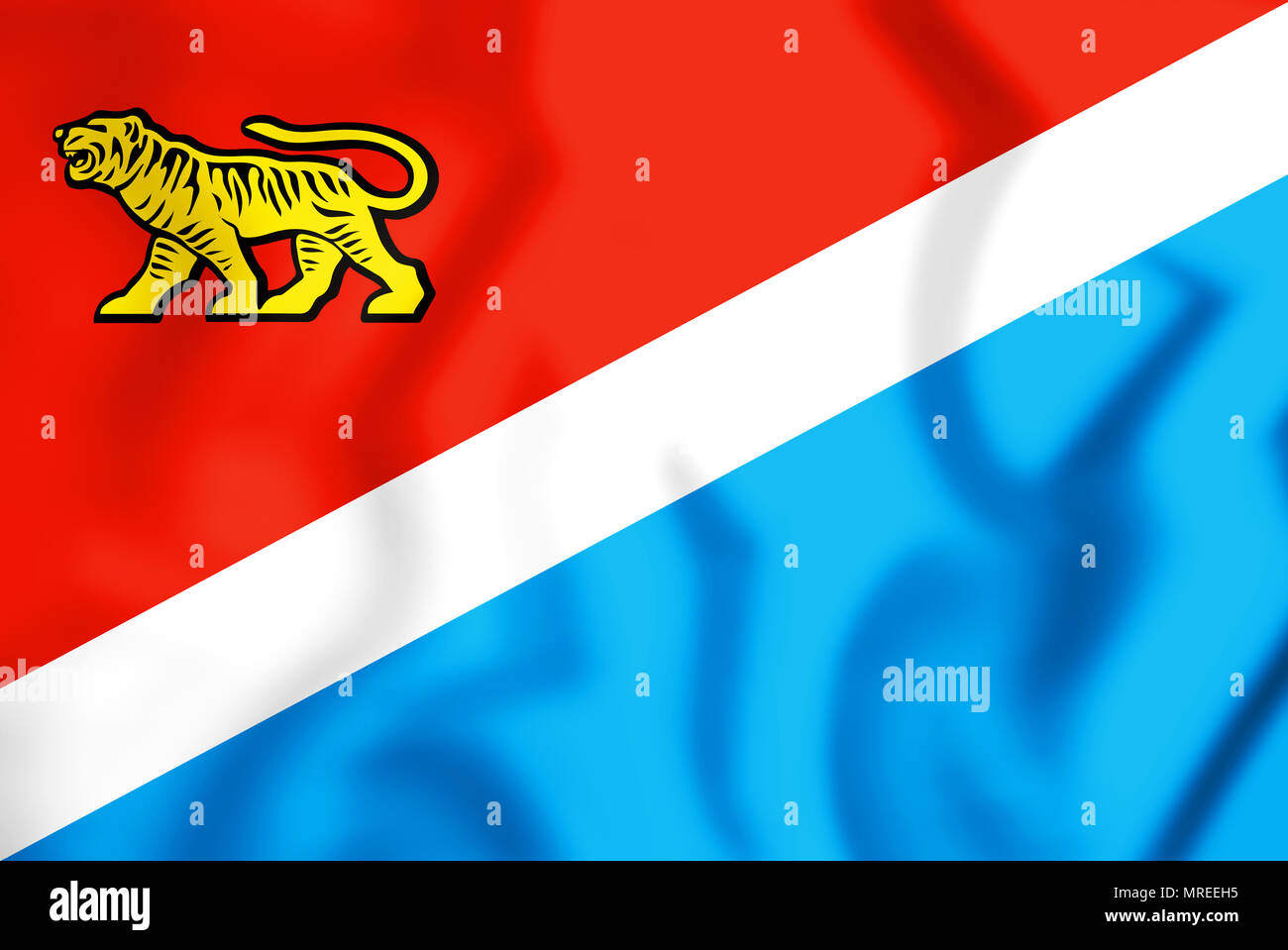 3D Flag of Primorsky Krai, Russia. 3D Illustration Stock Photo - Alamy