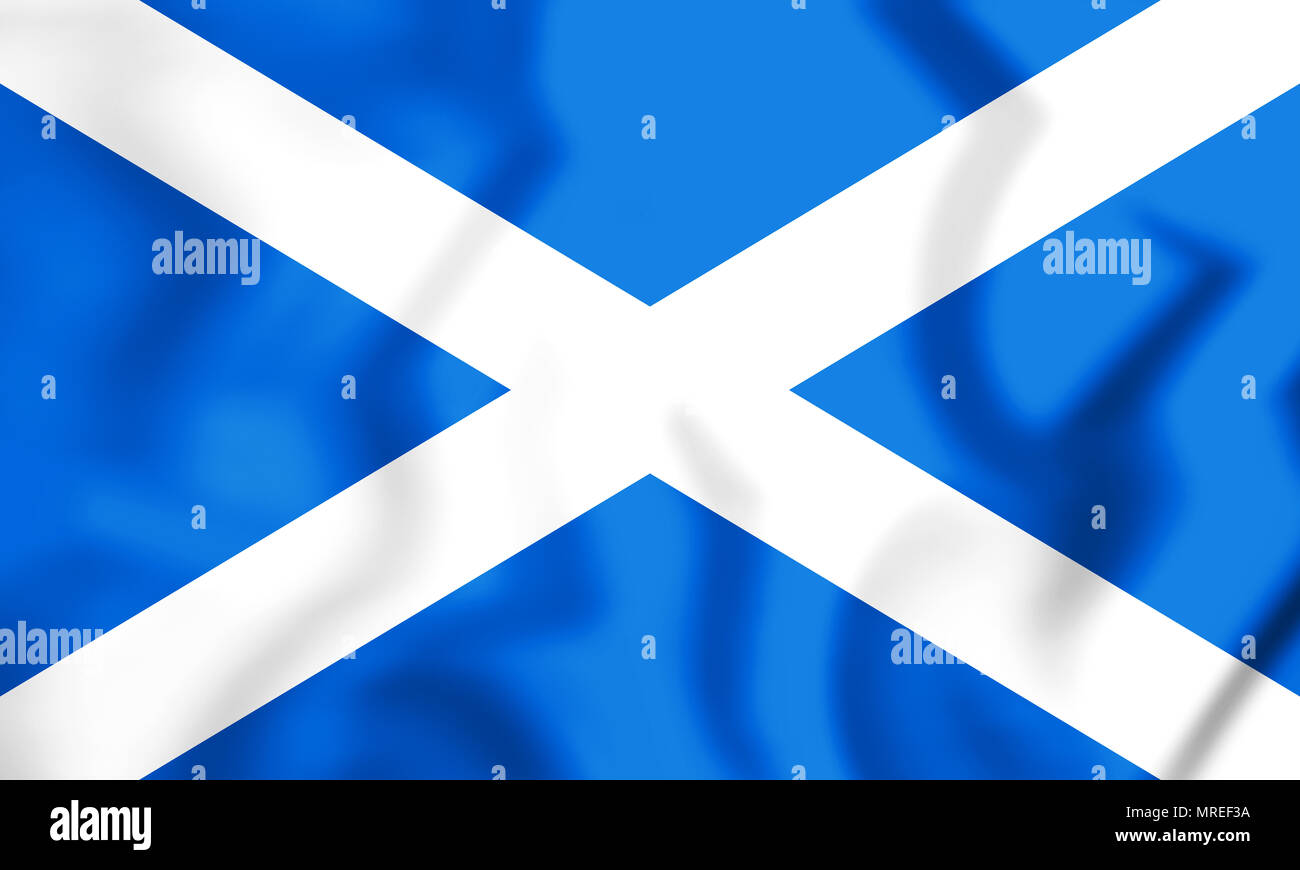 3D Flag of Scotland. 3D Illustration Stock Photo - Alamy