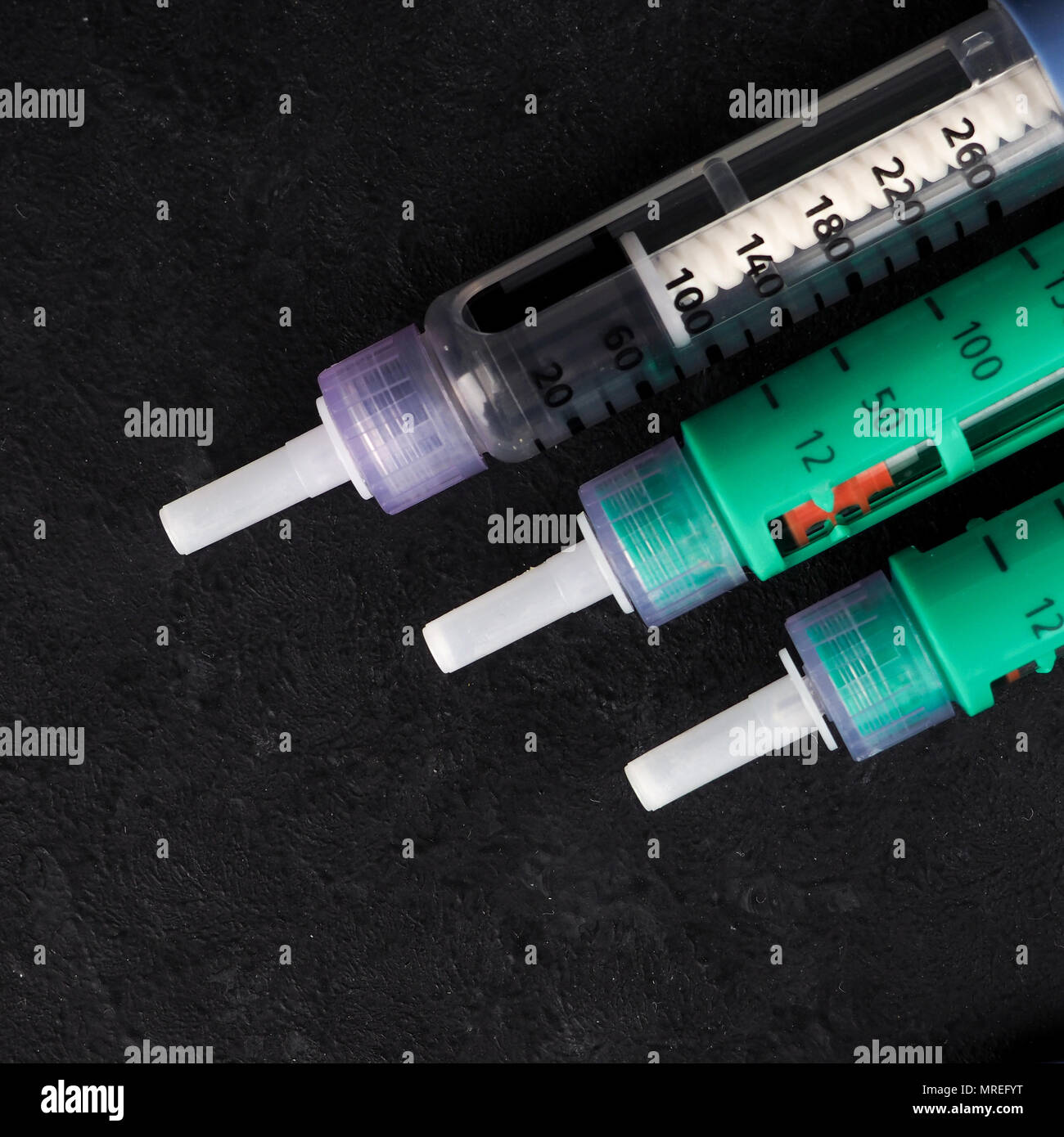 medicine, diabetes, advertisement and health care concept - close up of ...