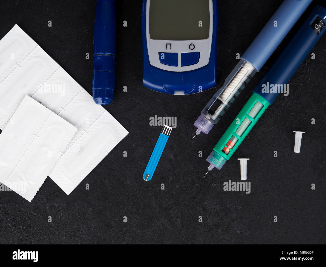 medicine, diabetes, advertisement and health care concept - close up of ...