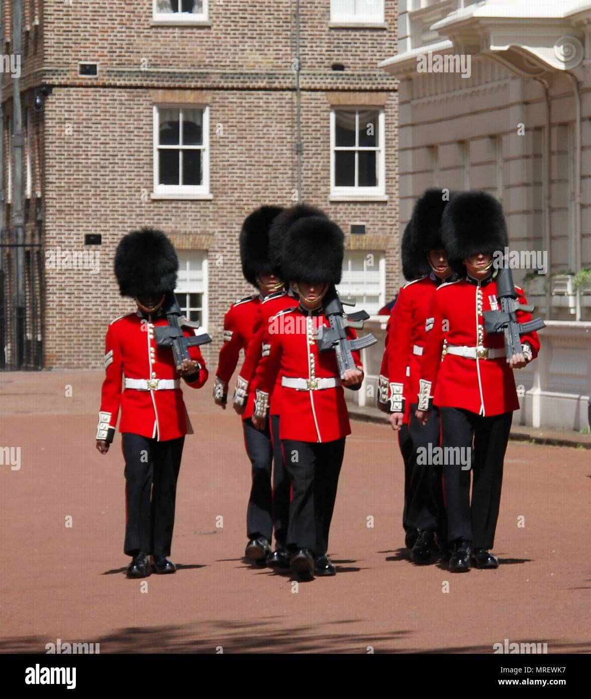 Marching british guards - 12-05-2013 Buckingham palace, London UK Stock ...