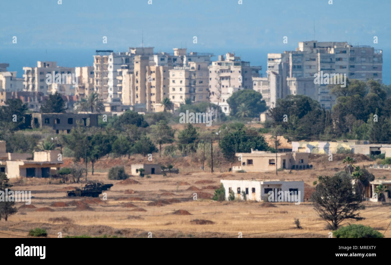No mans land and restricted area of the UN buffer zone in the green ...