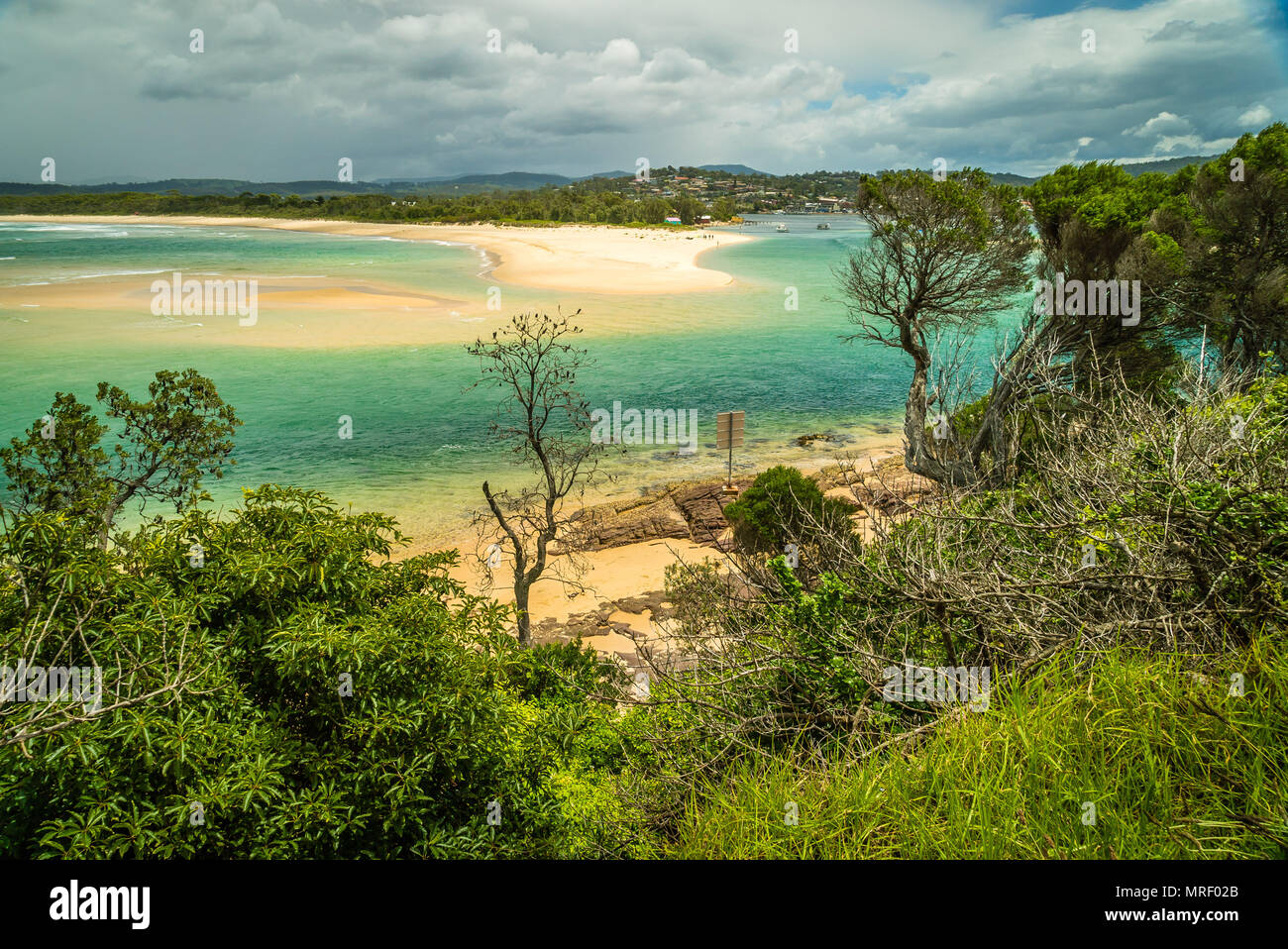 Merimbula sand bar and turquoise blue waters in the summer Stock Photo ...