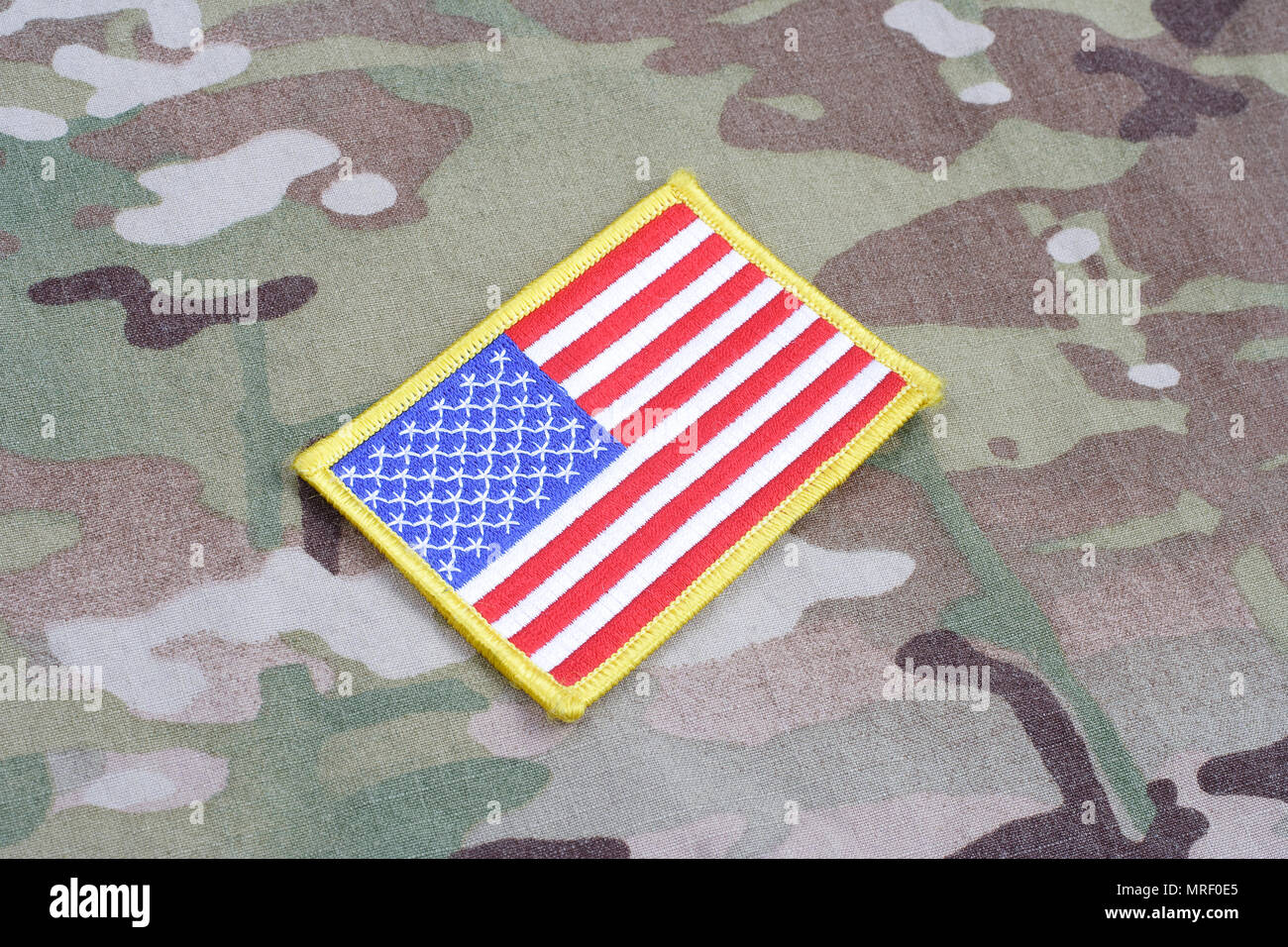 US ARMY flag patch on camouflage uniform Stock Photo - Alamy