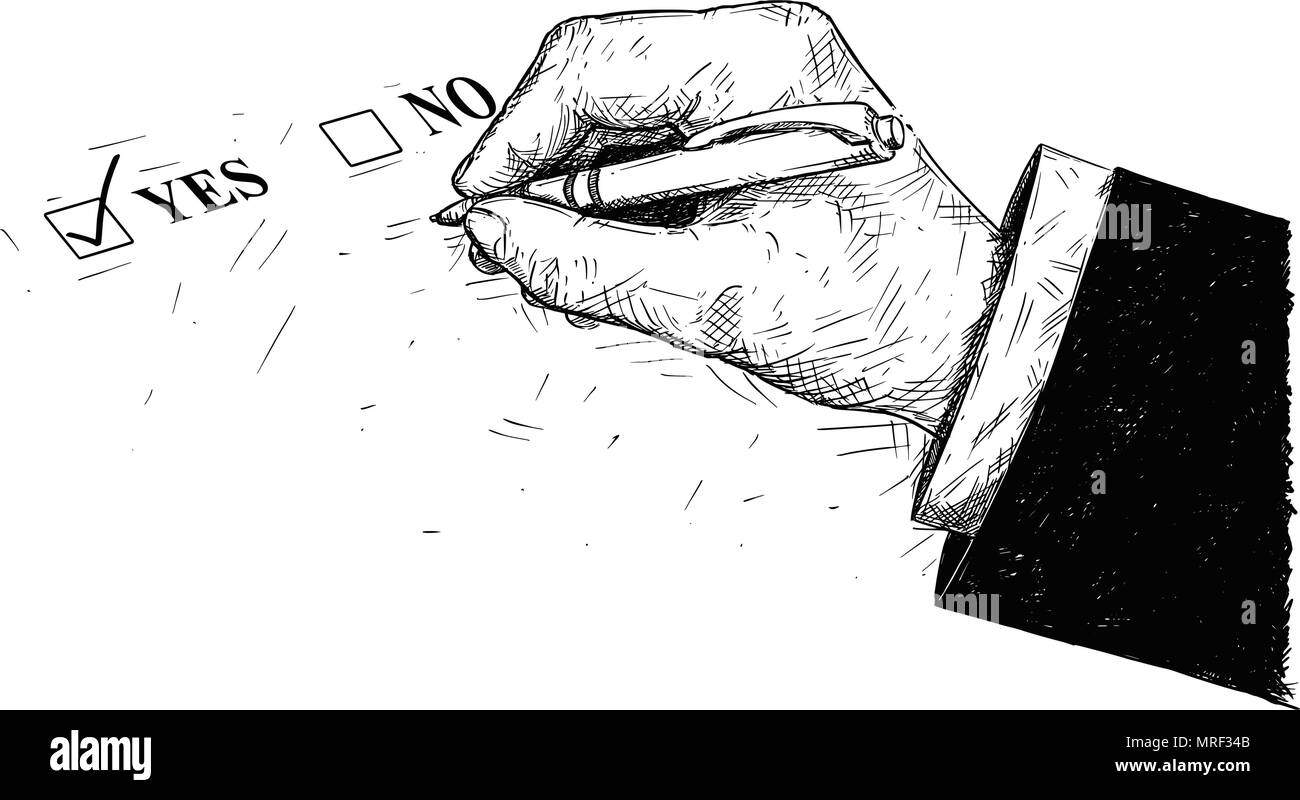 Vector Artistic Drawing Illustration of Yes and No Questionnaire Form ...