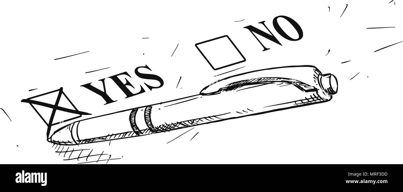 Vector Artistic Drawing Illustration of Yes and No Questionnaire Form ...