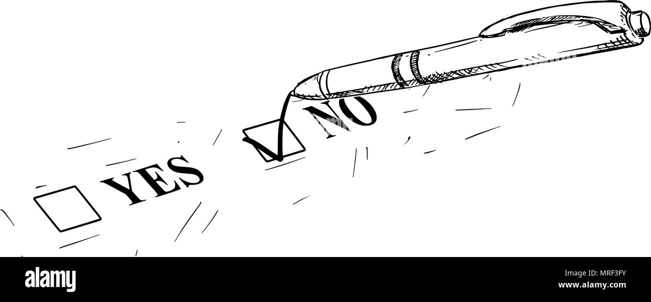 Vector Artistic Drawing Illustration of Yes and No Questionnaire Form ...