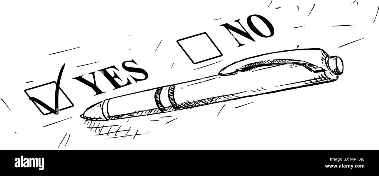 Vector Artistic Drawing Illustration of Yes and No Questionnaire Form ...