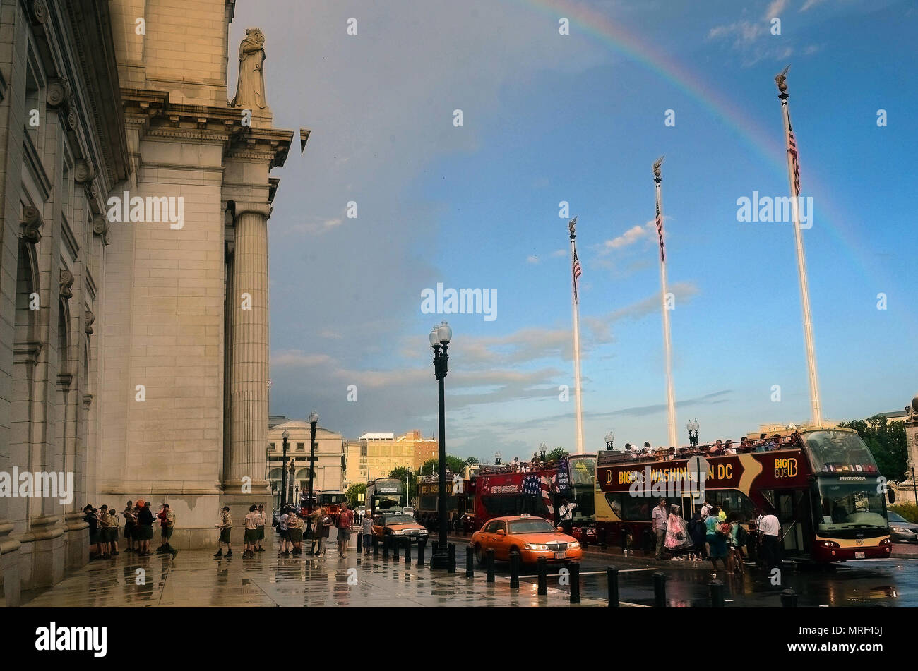Rainbow over Union Station in Washington DC Stock Photo - Alamy