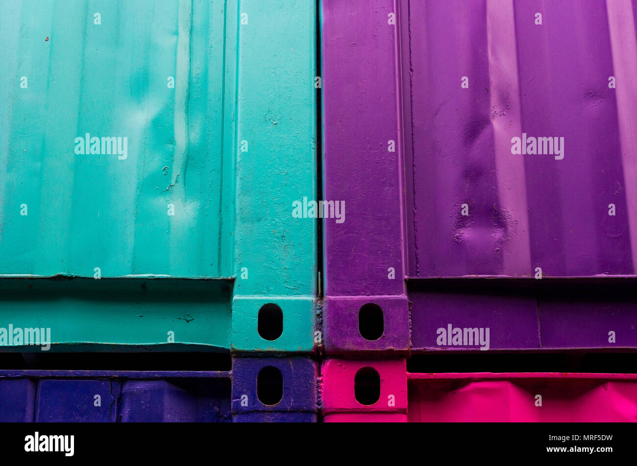 A stack of colourful shipping containers in Berlin, Germany Stock Photo ...