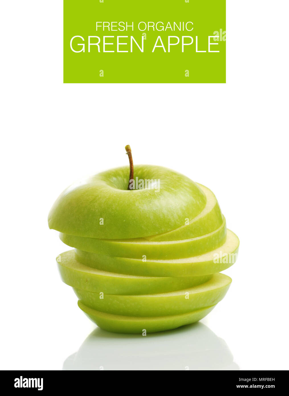 sliced green apple isolated on white Stock Photo - Alamy