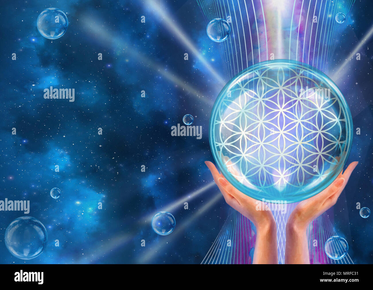 Flower of life. Sacred geometry. Lotus flower. Pattern of Creation ...