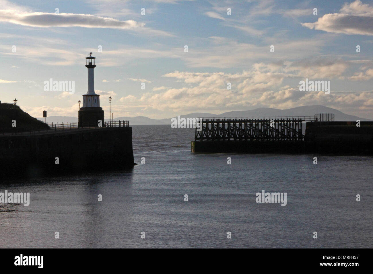 Harbour lighthouse maryport cumbria england hi-res stock photography ...