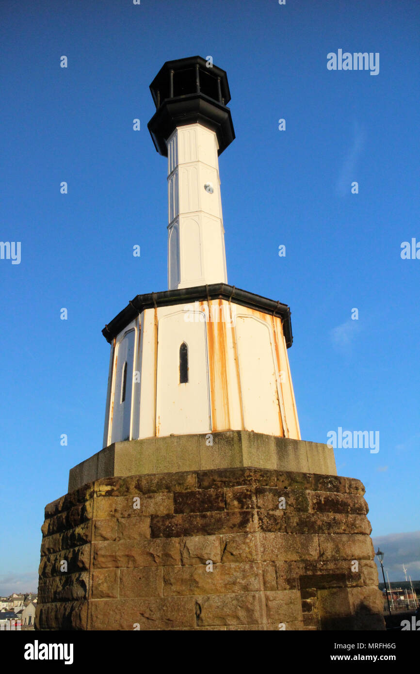 Harbour lighthouse maryport cumbria england hi-res stock photography ...
