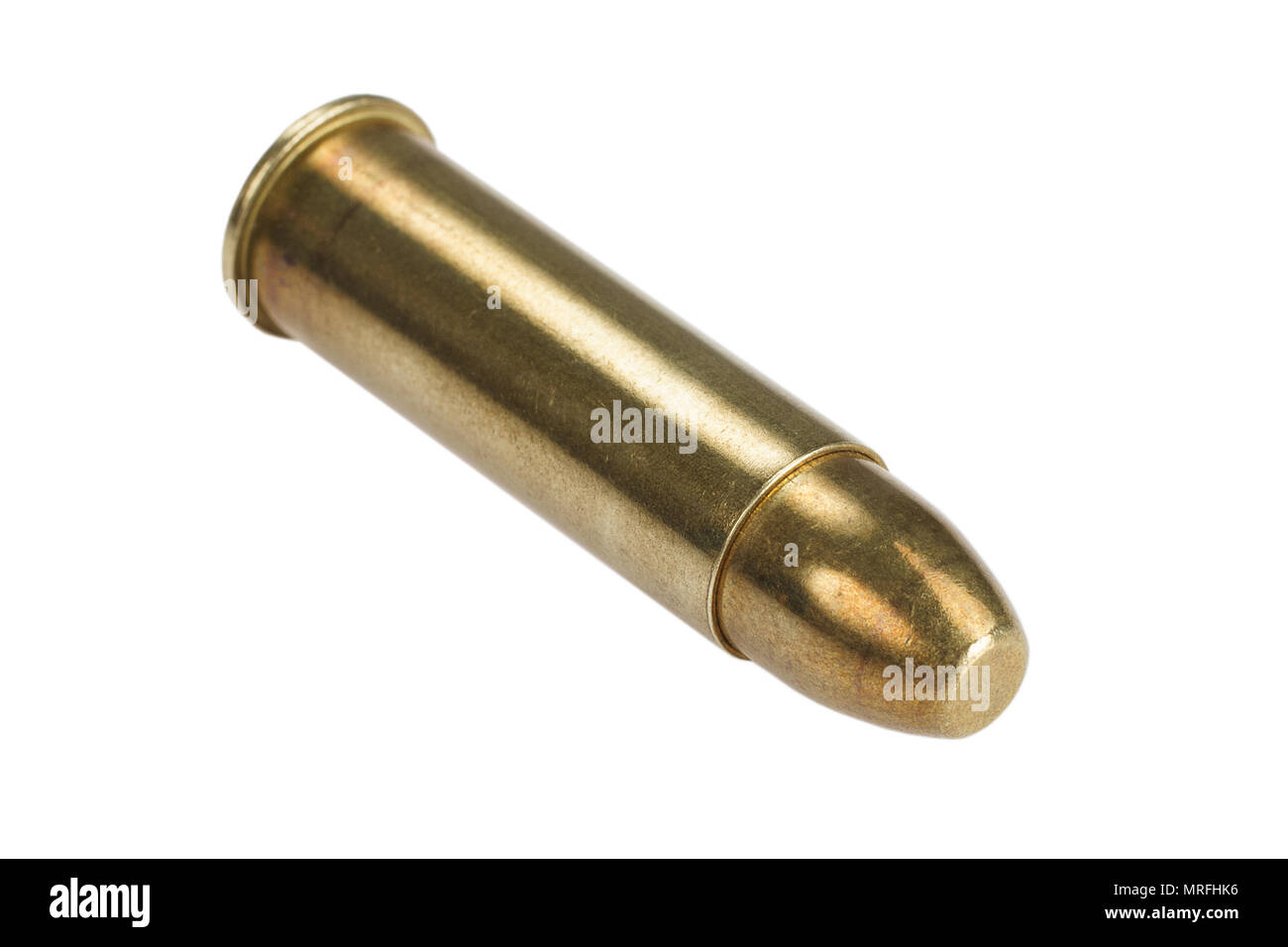 8mm revolver cartridge isolated on white Stock Photo - Alamy