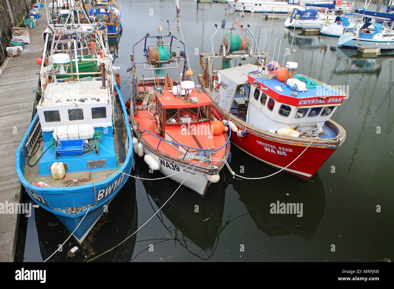 Whitehaven Harbour boats Stock Photo - Alamy