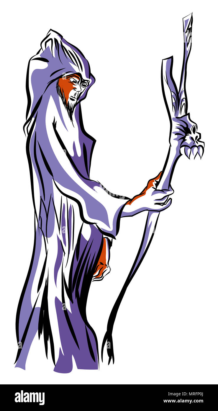 Wizard illustration hi-res stock photography and images - Alamy