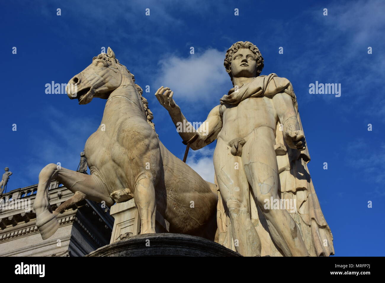 Rome. Statues and details of Piazza of Campidoglio Stock Photo - Alamy