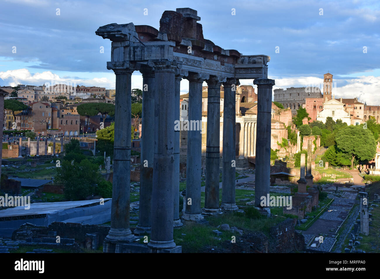 Rome. Panorama of the remains of the Forum of Caesar from the ...