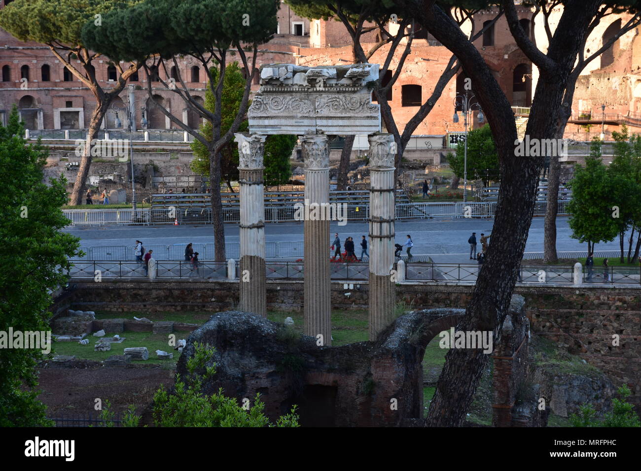 Rome. Panorama of the remains of the Forum of Caesar from the ...